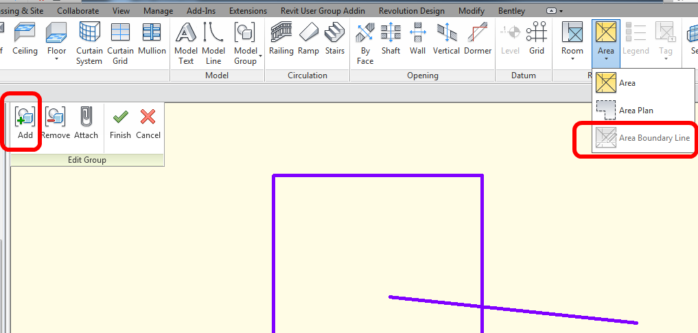 How To Include Area Boundary Line In A Model Group What Revit Wants