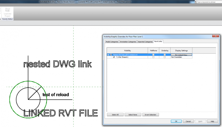 Live and reloadable RVT and DWG Link inside a component RFA Family ...