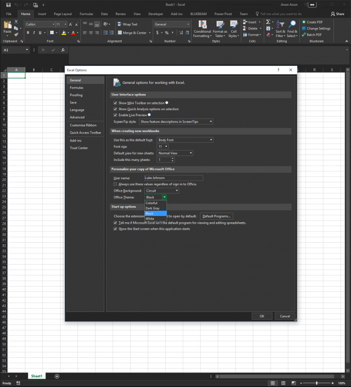 Enabling the Super Dark Black Theme on Excel and Other Office Programs ...