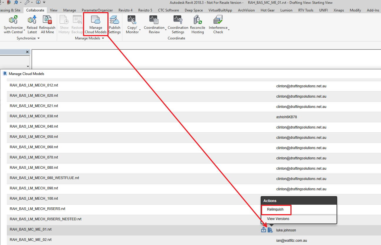 How To Force Relinquish Elements In A BIM360 Revit Model What 